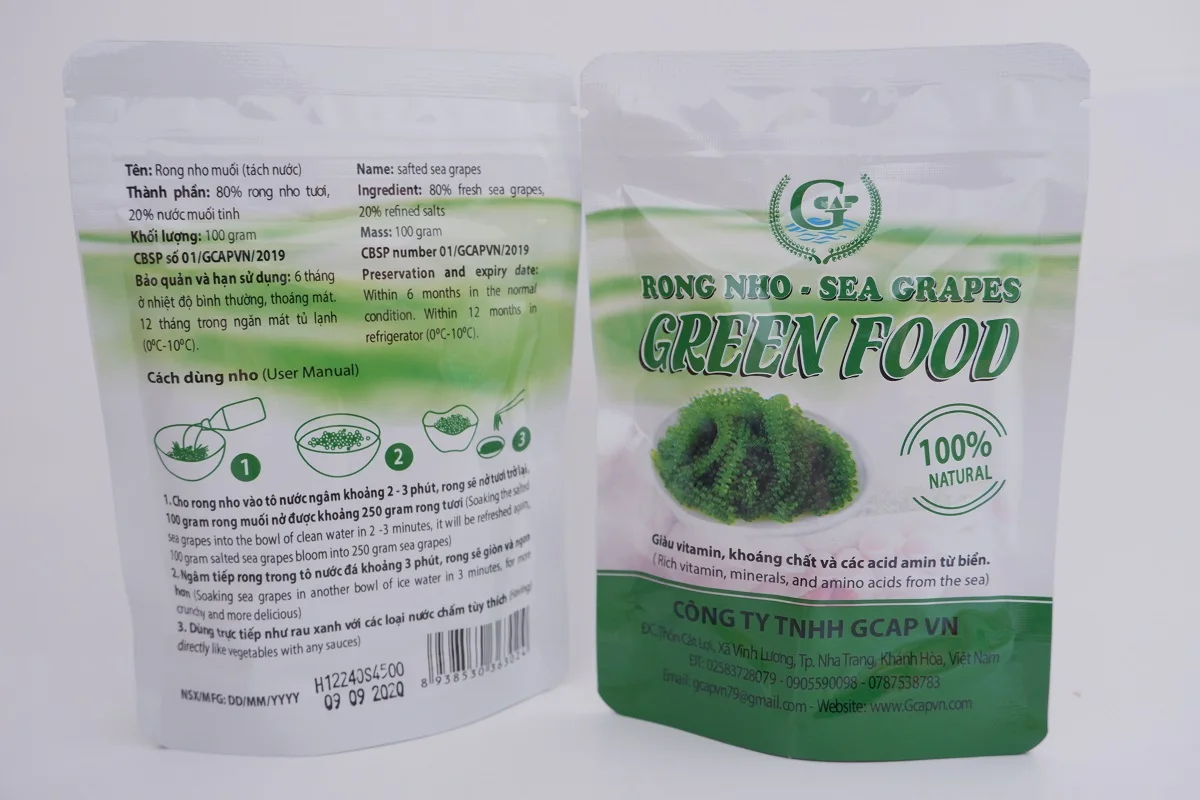 香囊包装越南绿色食品调味盐渍海葡萄100克拉链| Alibaba.com