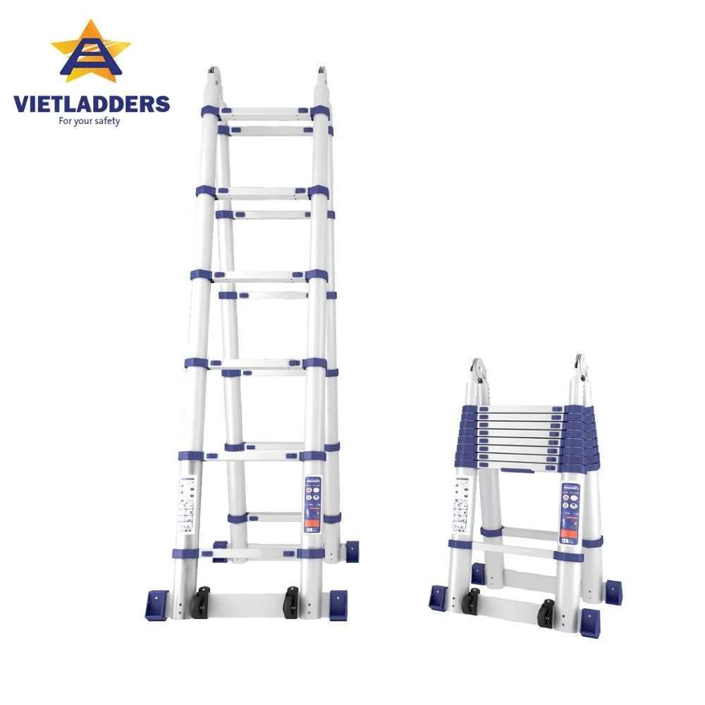Aluminium Telescopic Ladder Double Sided 4.4m 2x7 Steps En131 Standard ...