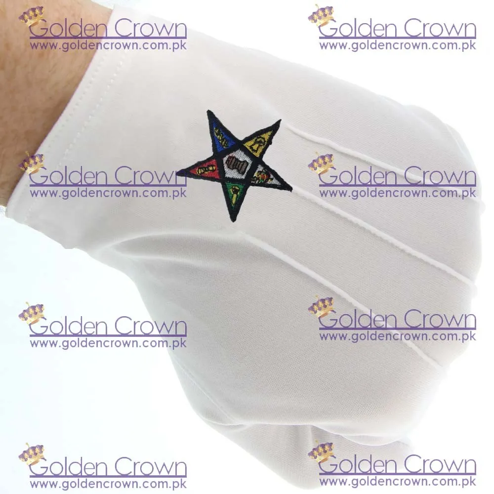 Masonic Regalia OES Order of the Eastern Star 100% Cotton Gloves ...