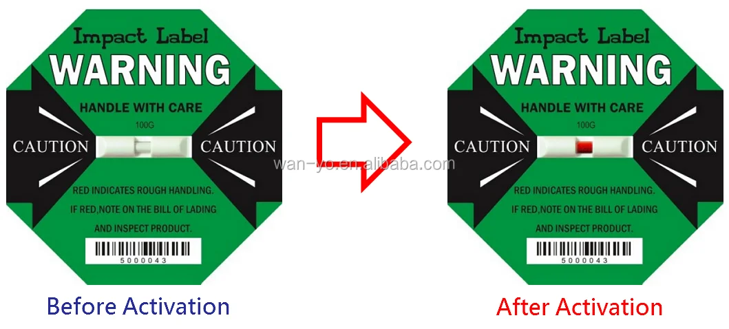 100G Shock Impact Indicators - Reliable Drop Sensor Shipment