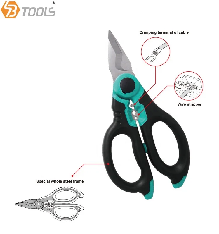 Sbtools Professional Electrician Scissors For Wire/cable Stripping ...