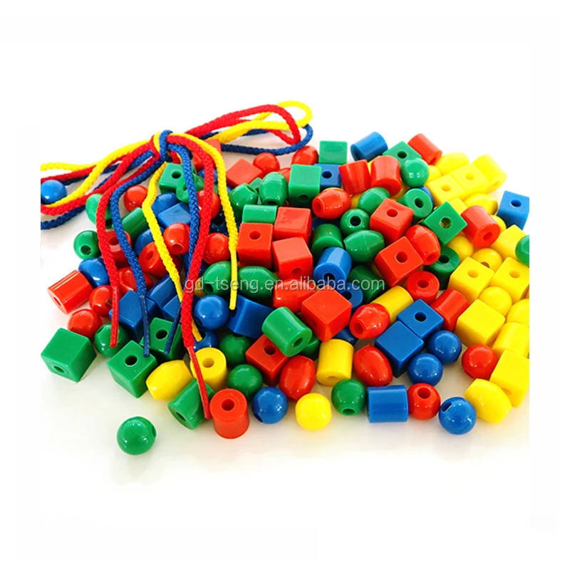 Plastic Lacing Bead with Stringing Threading Beads Crafts for Kids ...