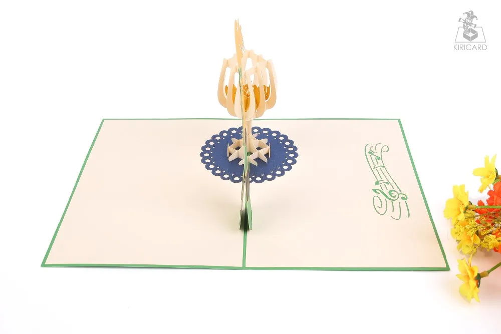 Champagne 3D Karagami Vietnamese Handmade Handicraft Pop up Greeting ...