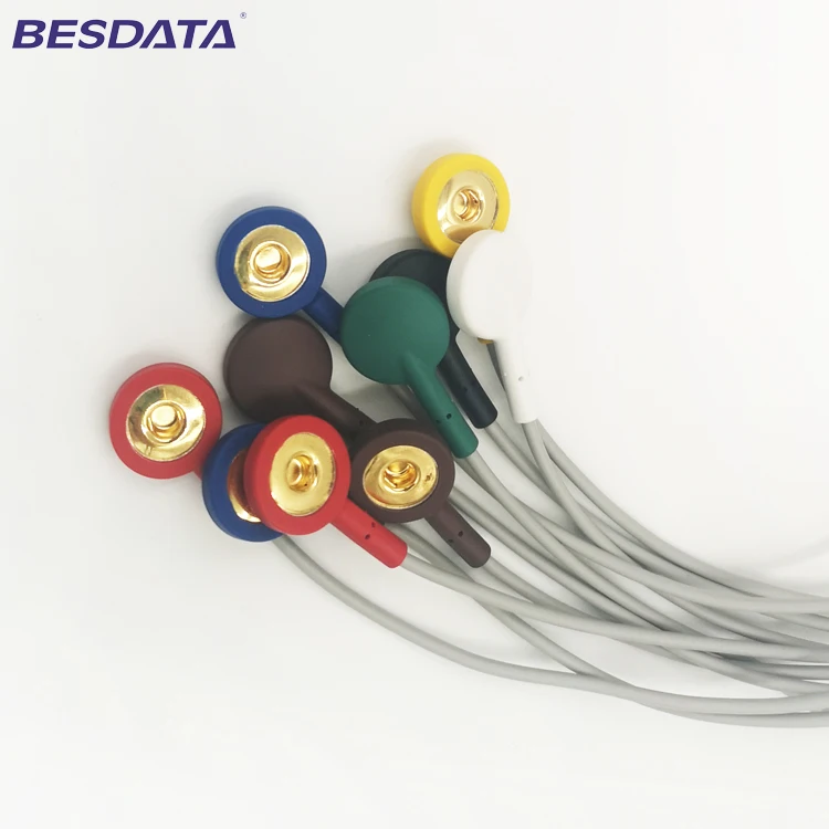 Flexible Snap Button Cable EEG Cable Leadwires for EEG Electrode Cable