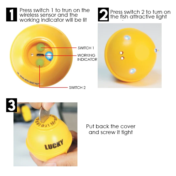 LUCKY Fish Finder - Wireless Rechargeable Sensor 100M Range