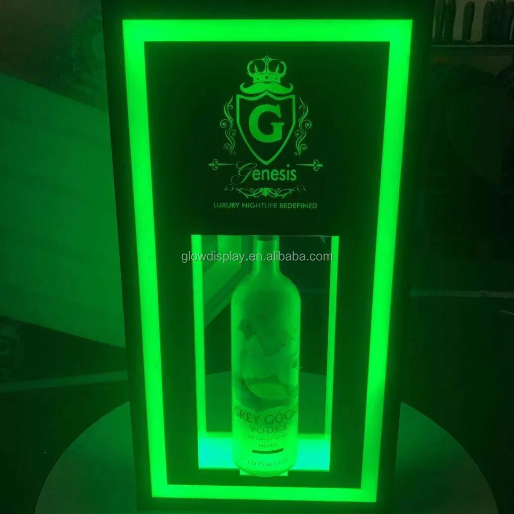 Rectangle Rechargeable Acrylic Led Glorifier Display Vip Bottle ...