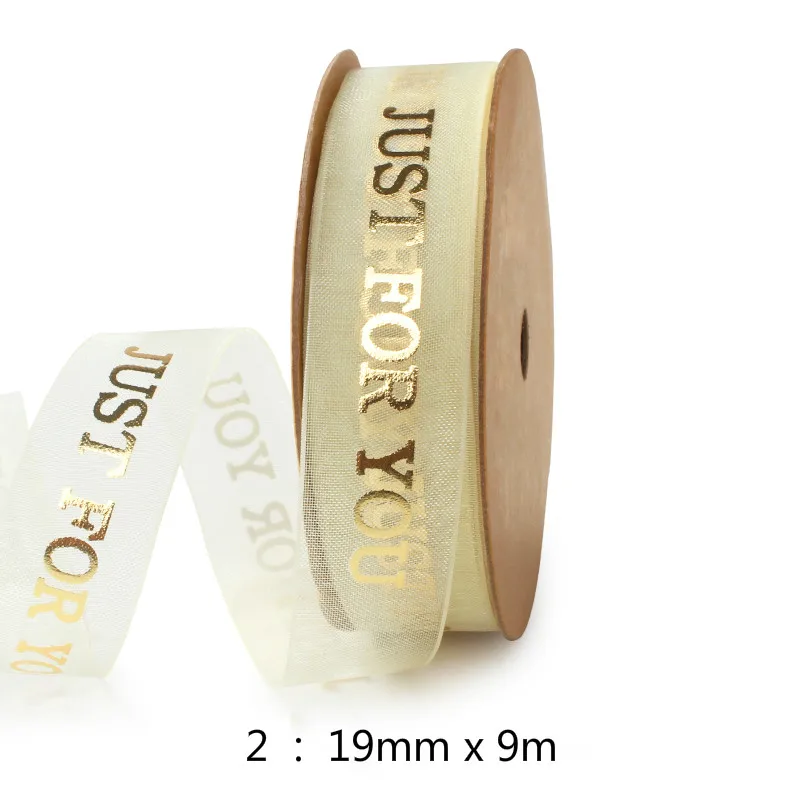 Custom Logo Polyester Name Printed Logo Organza Ribbon For Gift Packing ...