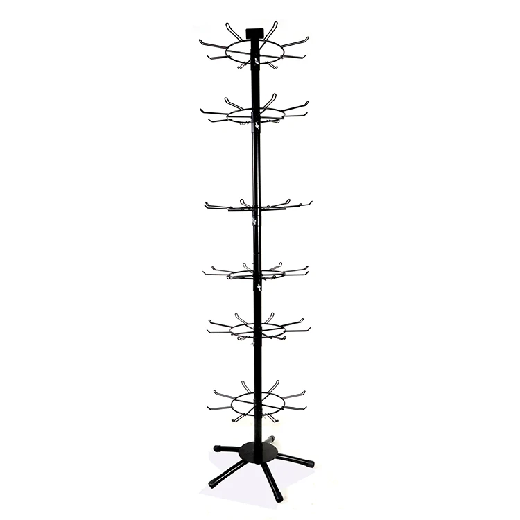 6 Tiers Spinner Display Rack Rotating Key Chain Display Stand Floor ...