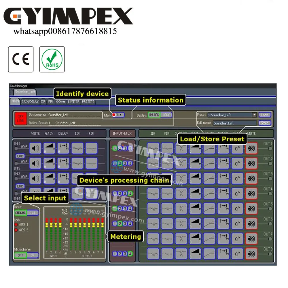 4 In 4 Out Dual Power Supply 3000w Rms 1u Digital Power Amplifier Dsp ...