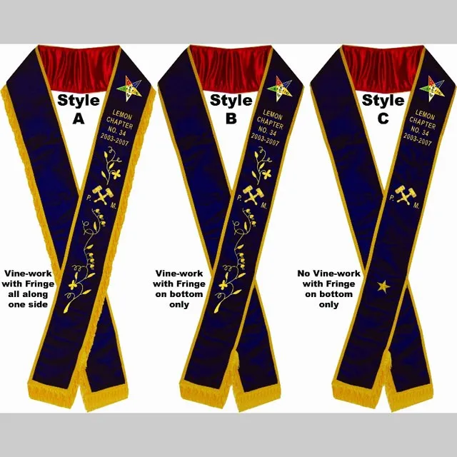 Custom Masonic Regalia Sashes With Hand Made Embroidery Durable AM ...