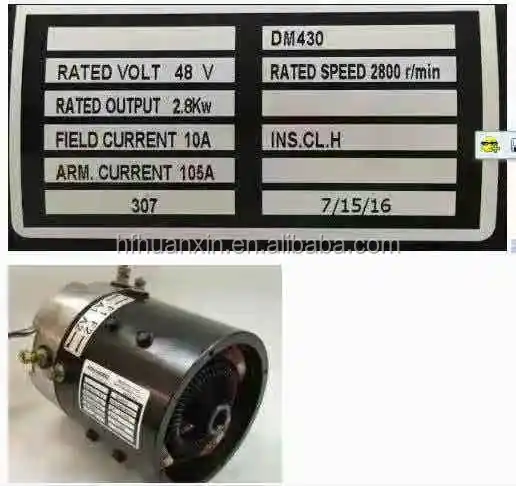 DM430 48V 2.6KW DC Motor Electric Golf Cart Conversion Kits