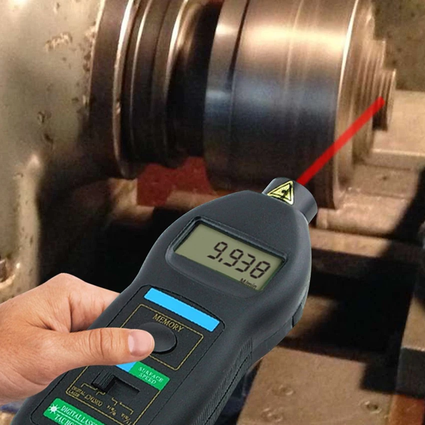 Tacómetro Láser Digital 2 En 1,Sin Contacto,Portátil,Rango De 0,5 ~ 99. ...