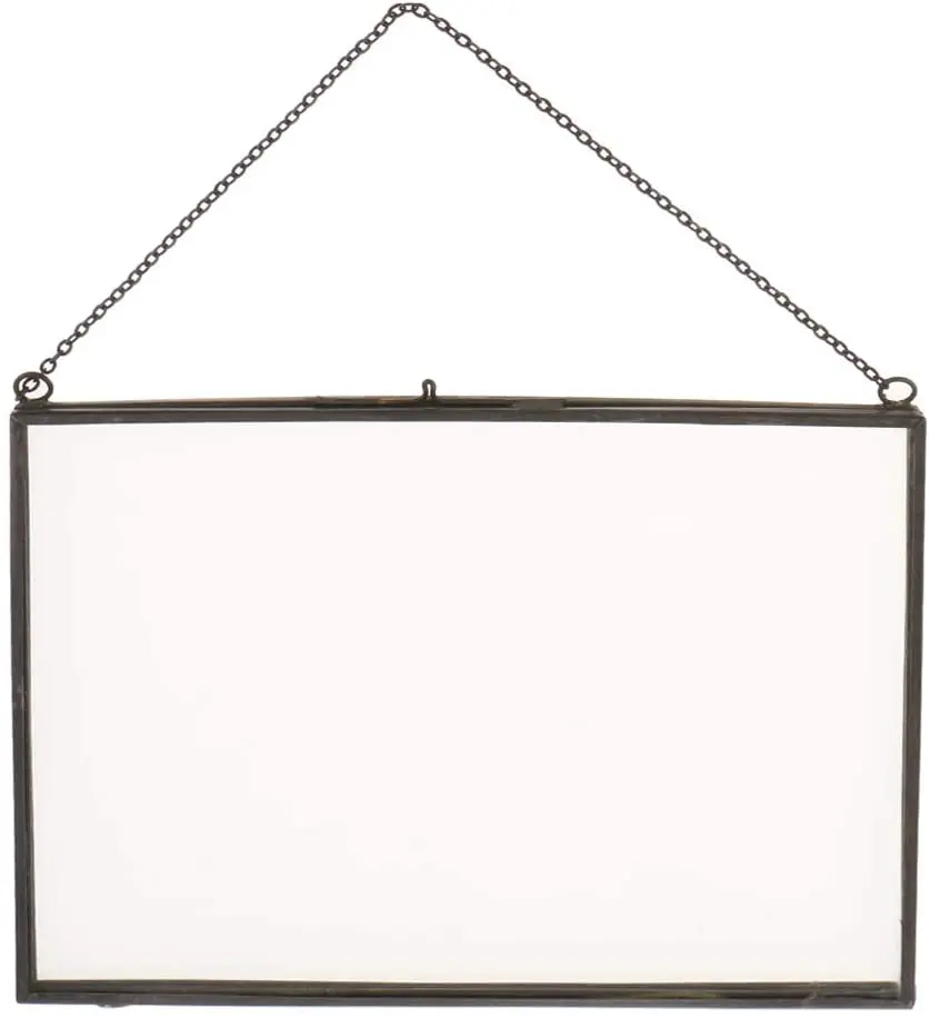 Hanging Glass Double Sided Photo Picture Frame - Handmade