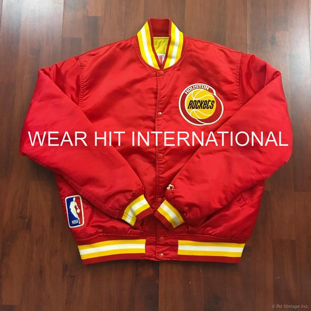 Custom Decoration Letterman Applique Logo Women Baseball Satin Bomber ...