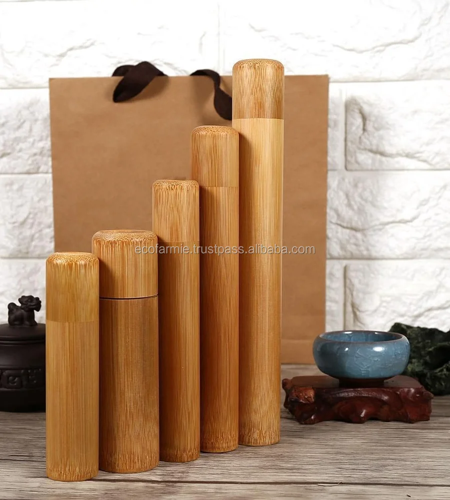 Manufacturer Natural Biodegradable Bamboo Tube Container Case Packaging ...