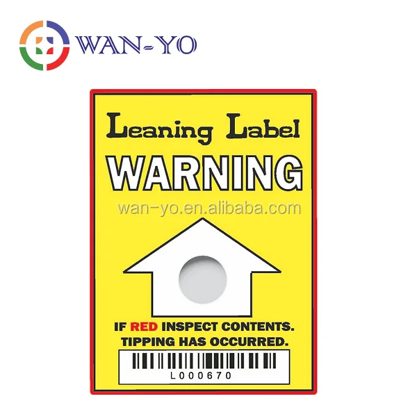 Leaning Label Plus - Single Use Tilt Indicator, Waterproof