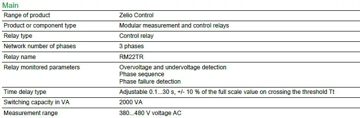 Schneider RM22TR33 Phase Monitoring Relay - 3phase Control