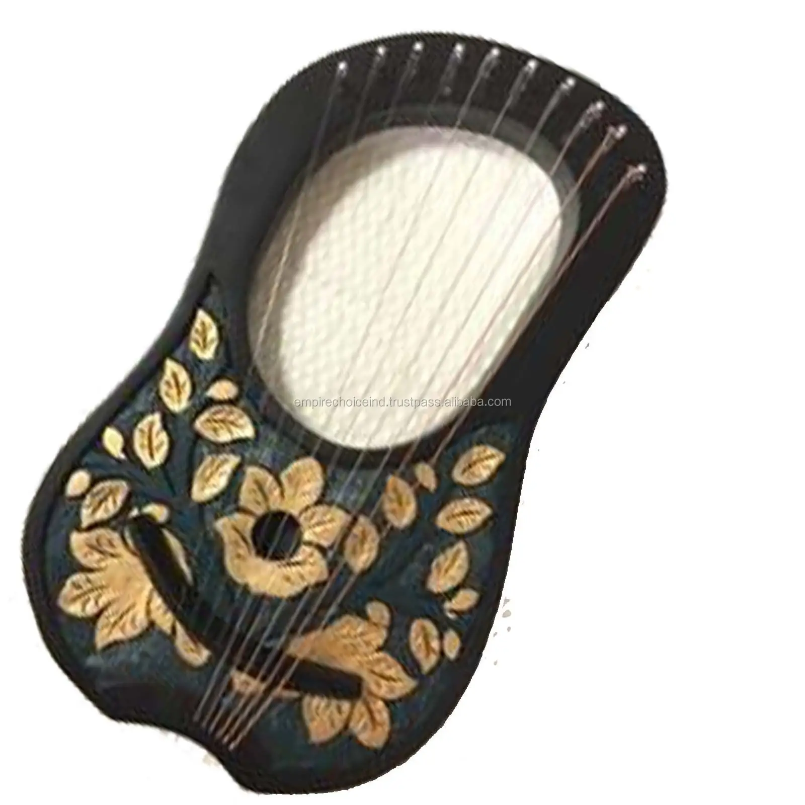 Hand Made Engraved Lyre Harp 10 Strings Rosewood - Buy Lyre Harp Curved ...