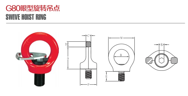 Wind Generator Hoist Ring / Lifting Sling Swivel Lifting Eye Bolt ...
