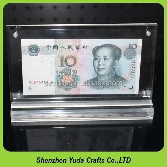 Numismatist Clear Acrylic Lucite Perspex World Banknotes Floating ...
