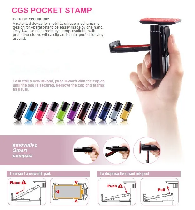 Custom Design Handy Pocket Rubber Stamps - Convenient & Durable