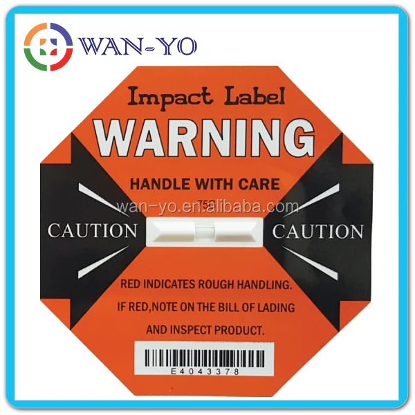 Impact Label Reduce Cargo Damage / Logistic Packing Labels - Buy Impact ...