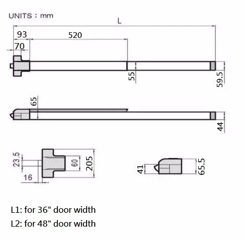 Emergency Fire Rated Vertical Rod Panic Hardware Fire Rated Door ...