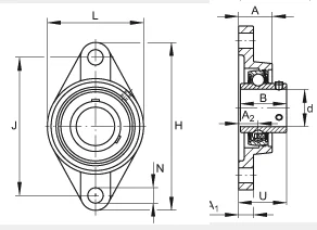 Housing Fl207 Uc207 Pillow Block Bearing Ucfl207 - Buy Housing Fl207 ...