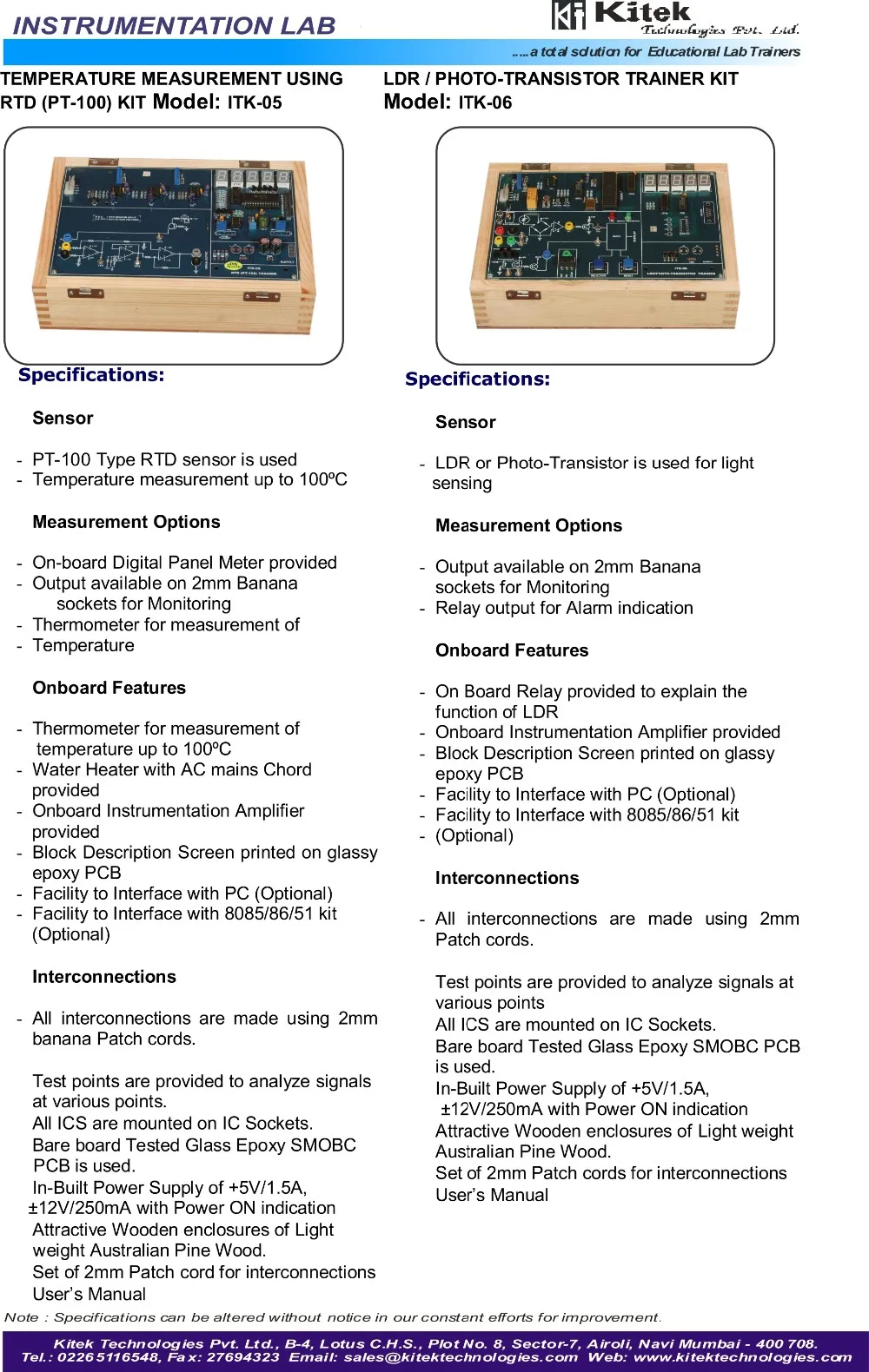 Sensor Training Kit / Sensor Training Board / Transducer Training Board ...