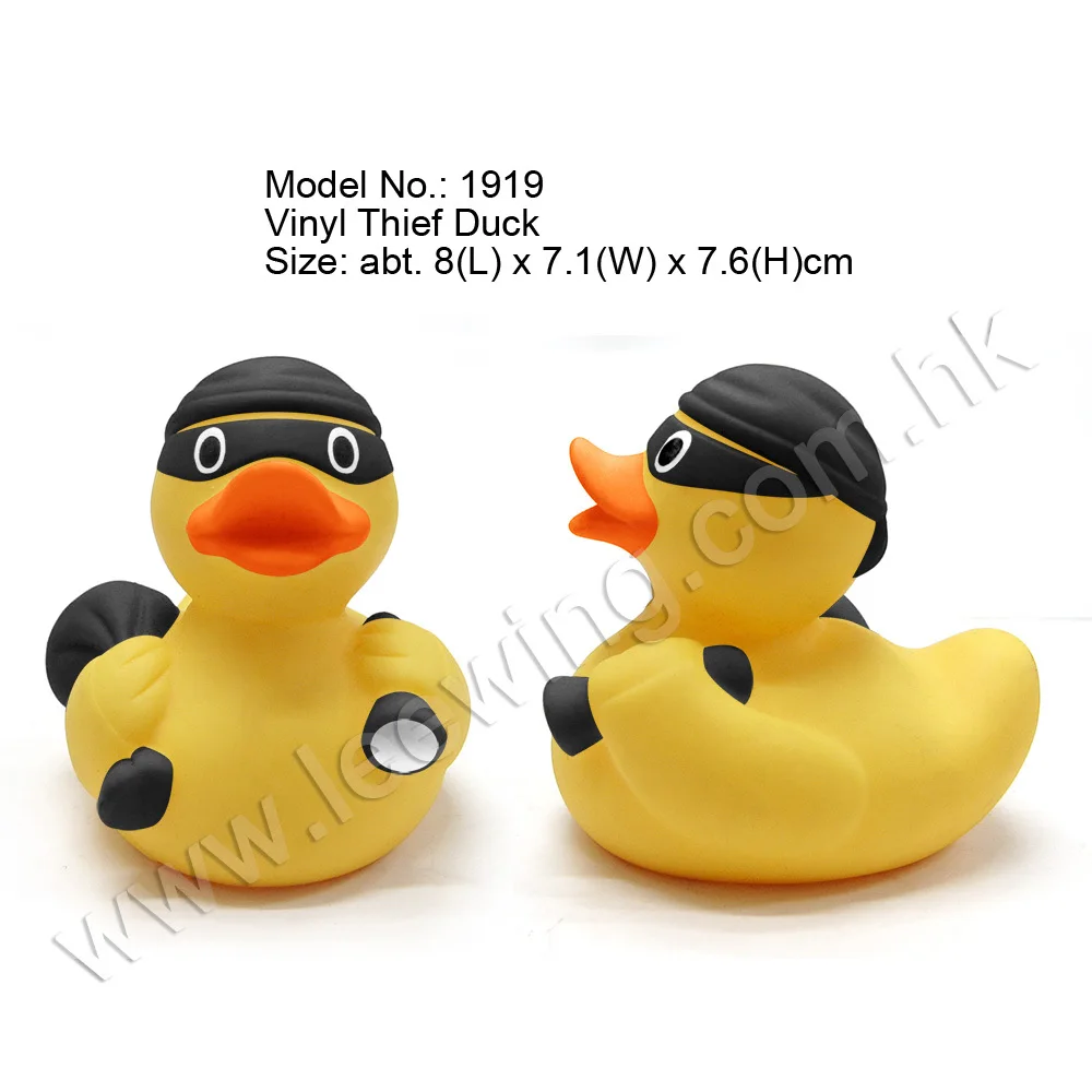 Eco Friendly Squeaky Thief Robbery Yellow Rubber Duck Custom Vinyl ...