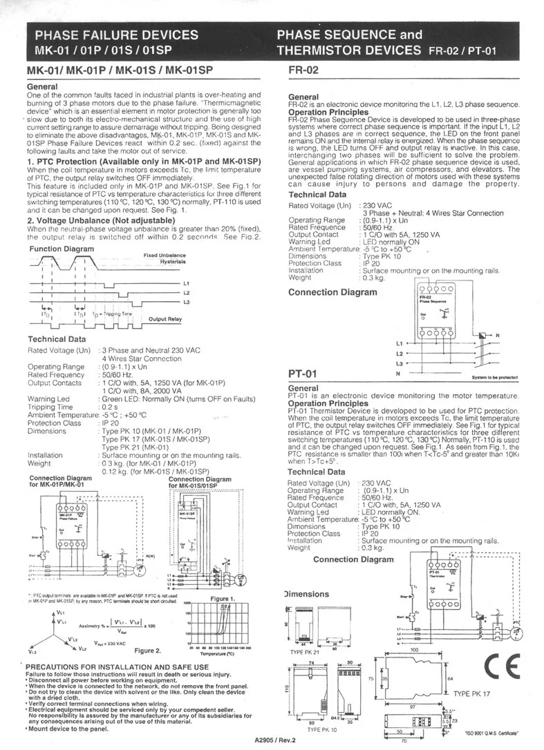 Manhua MK-01 Phase Failure Device - Reliable 3 Phase Protection