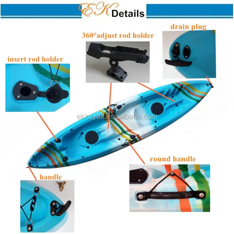 Retomolded Plastic Fishing Kayak for Two Person - EK