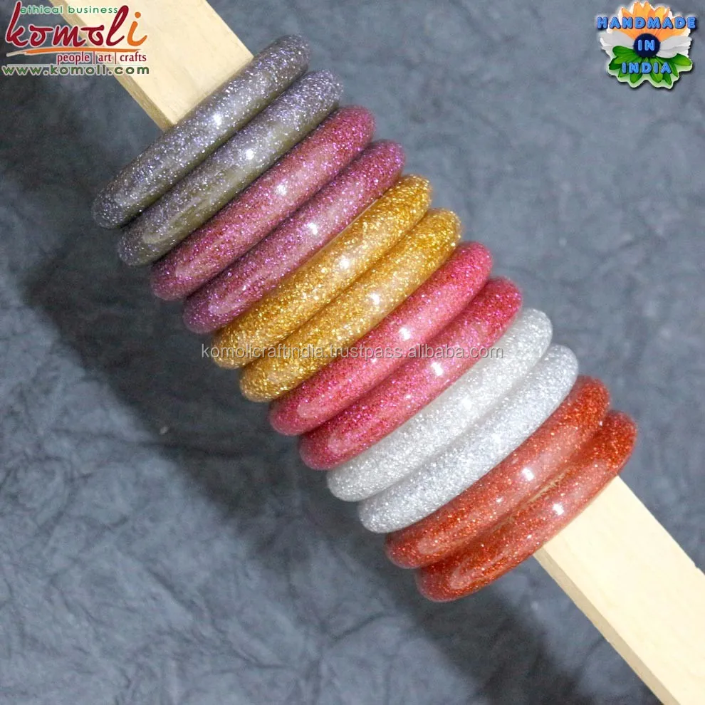 Silver Glitter Filled Resin Bracelet - Customizable Bangles