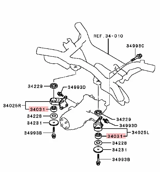 Suspension Arm Bush Rear Differential Mounting For Mitsubishi Outlander ...