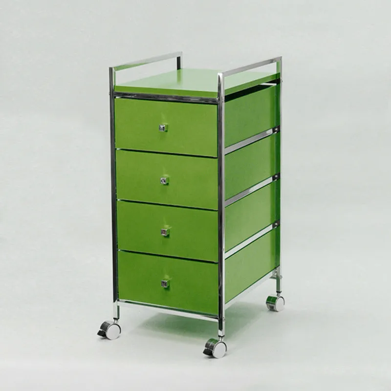 4 Tiers White Drawer Cabinet Trolley on Wheels - Top Jingle