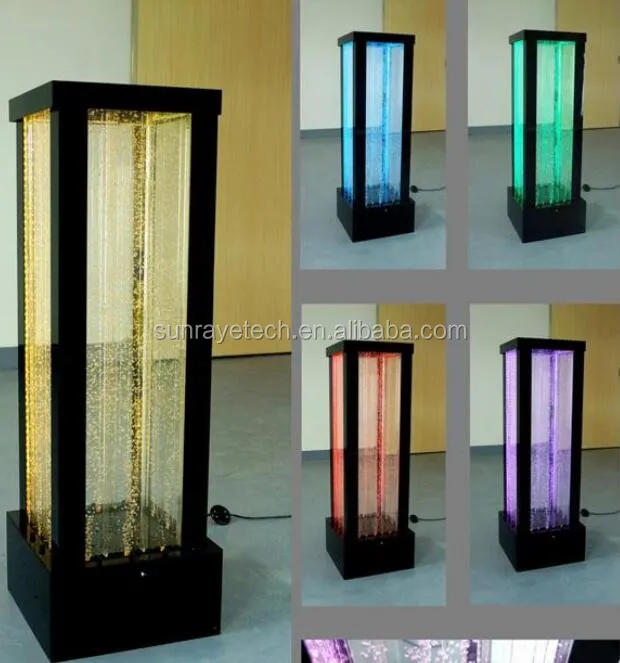 H78"/2m Big Customized Floor Standing Led Square Column Water Bubble ...