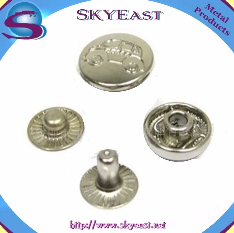 Customized Design Engraved Logo Metal Snap Press Buttons