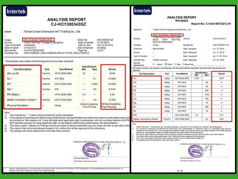 Zinc Sulphate Monohydrate 98% Znso4 H2O - Crownchem Quality