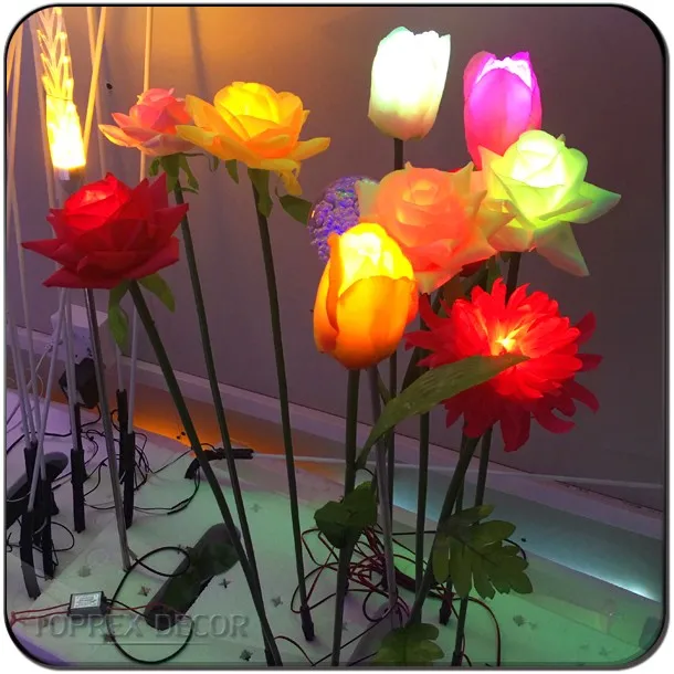 Outdoor Decorative Led Lights Rose Flowers - Buy Decorative Flowers ...