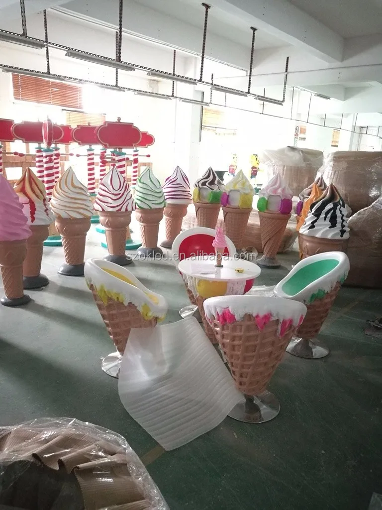 Life-size Ice Cream Cone Table Set - Unique Holiday Decor