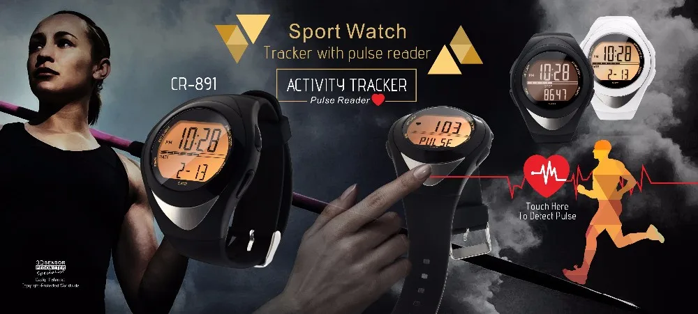 Jasonic מים עמיד מהיר מגע קצב לב צג משולב שעון אופנה מד צעדים דיגיטלי ...