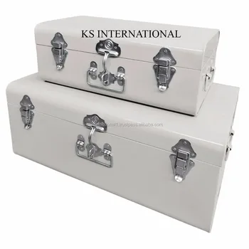 White Powder Coated Storage Metal Trunk - Buy Storage Metal Trunk ...