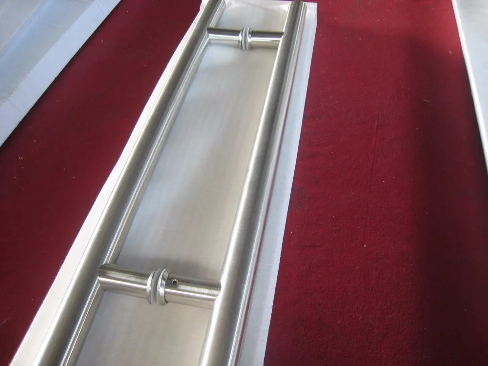 Stainless Steel Push Pull Locking Ladder Pulls L Shape Panic Handle ...