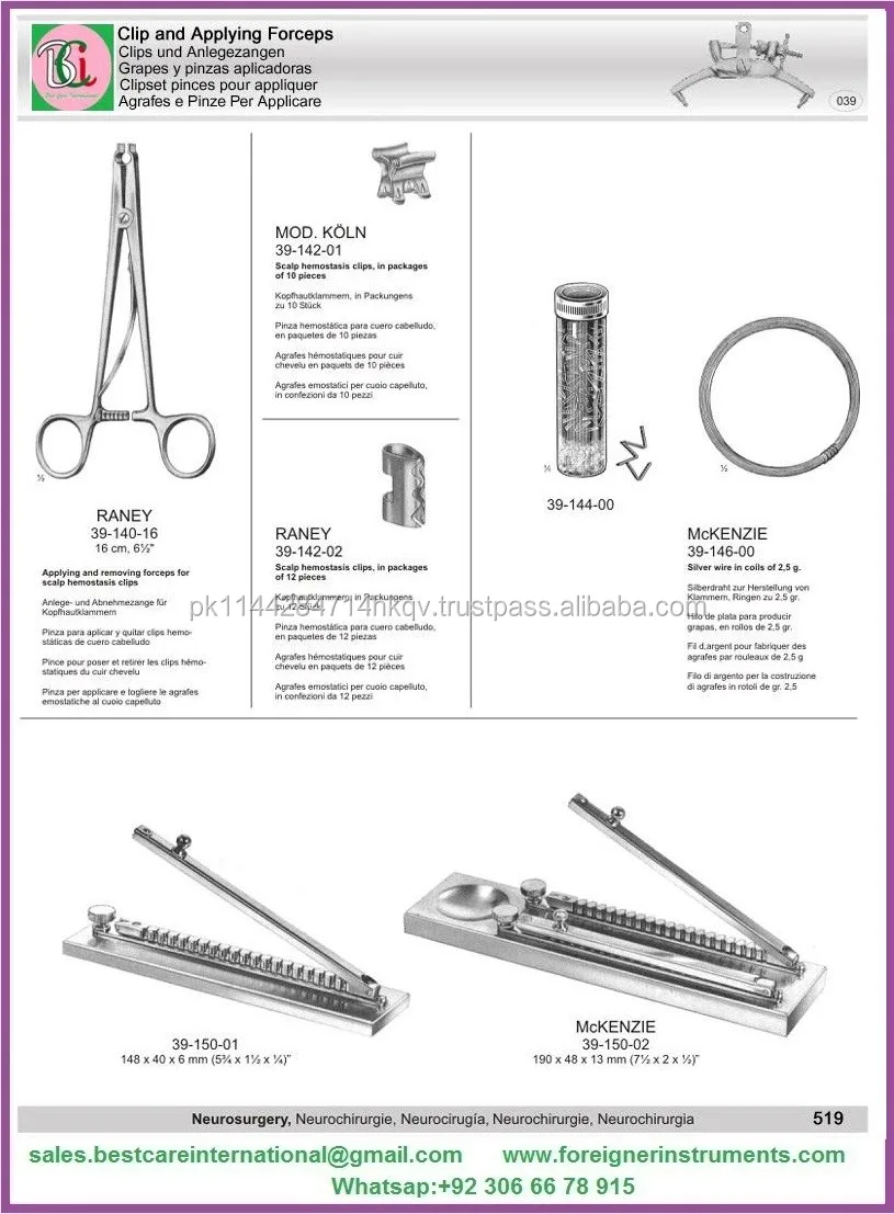 Bain bridge Intestinal Clamp Pinzette und Redo Intestinal Clamp ...