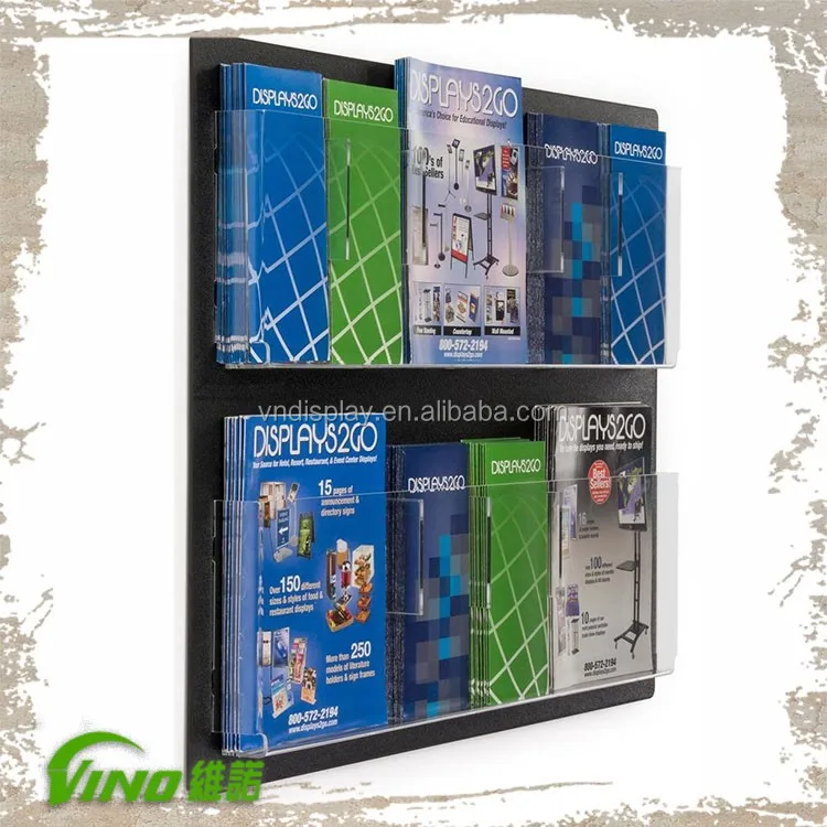 Custom Wood Newspaper Stand For Hotel,Compartments Magazines Tier ...