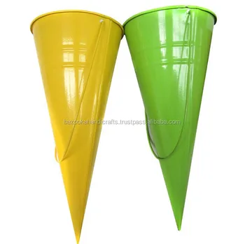 Colourful Hanging Metal Cone,Solid Metal Flower Cone,Decorative Flower ...