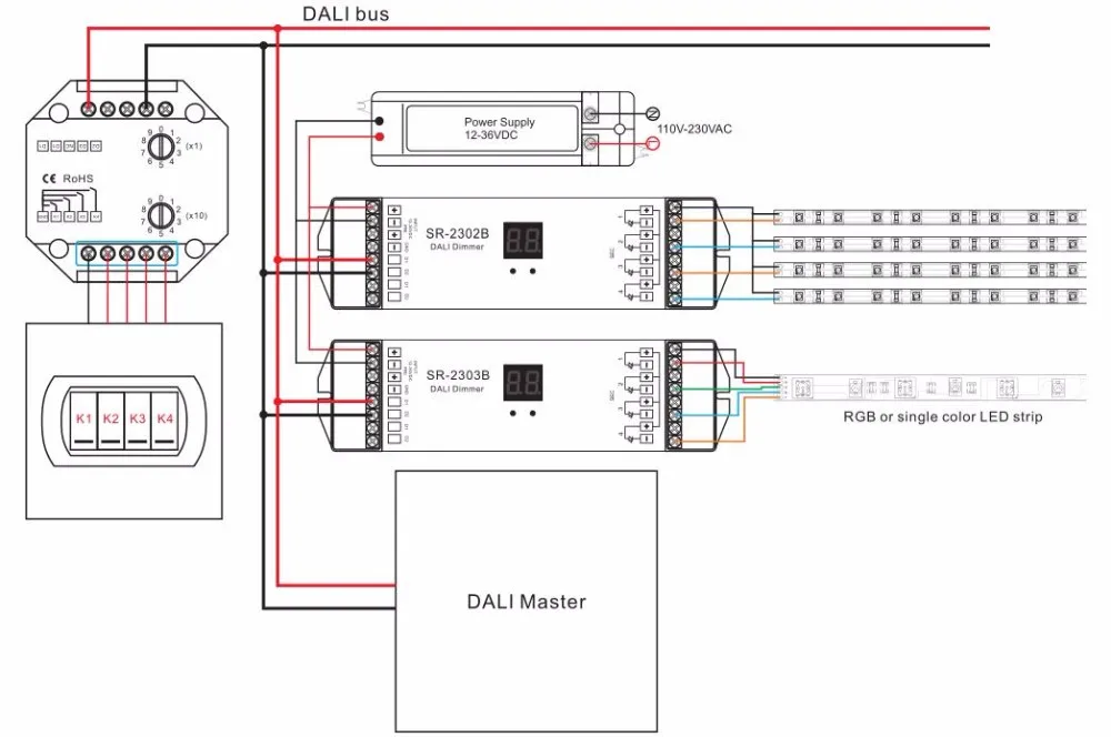Sunricher DALI Module with Momentary Switch SR-2400LC