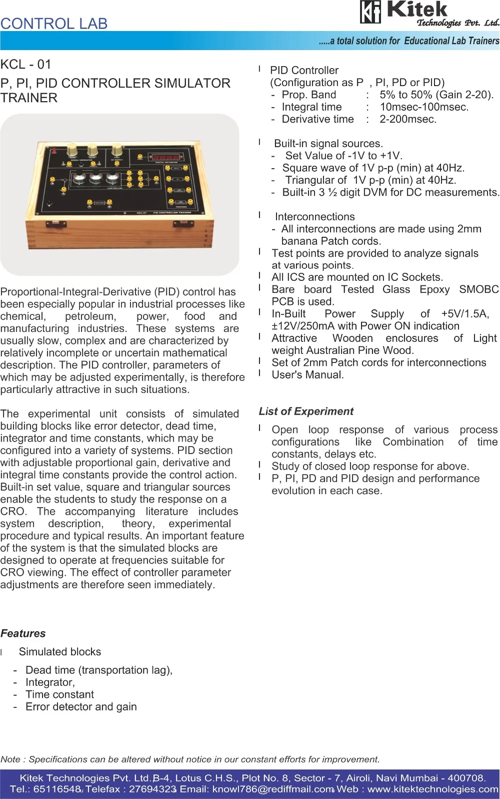 P,Pi,Pid Controller Trainer / Instrumentation & Control Lab Trainer Kit ... P,Pi,Pid Controller Trainer / Instrumentation & Control Lab Trainer Kit ...