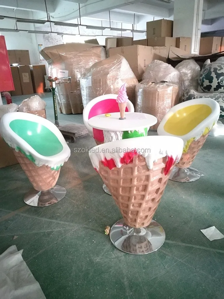 Life-size Ice Cream Cone Table Set - Unique Holiday Decor
