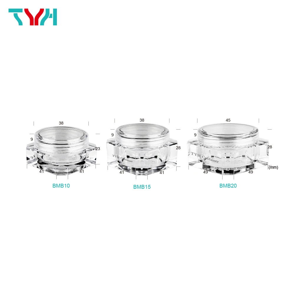 10ml 15ml 20ml Ps Transparent Octagon Plastic Cosmetics Makeup Glitter ...